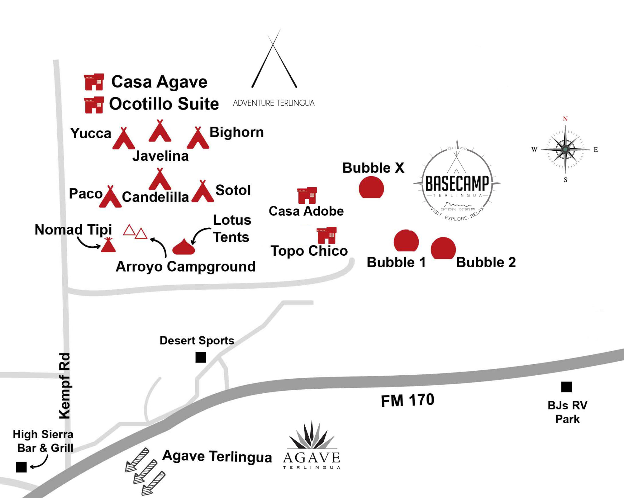 Property Maps - Basecamp|Bubble|Agave|Adventure|Luna|Vida